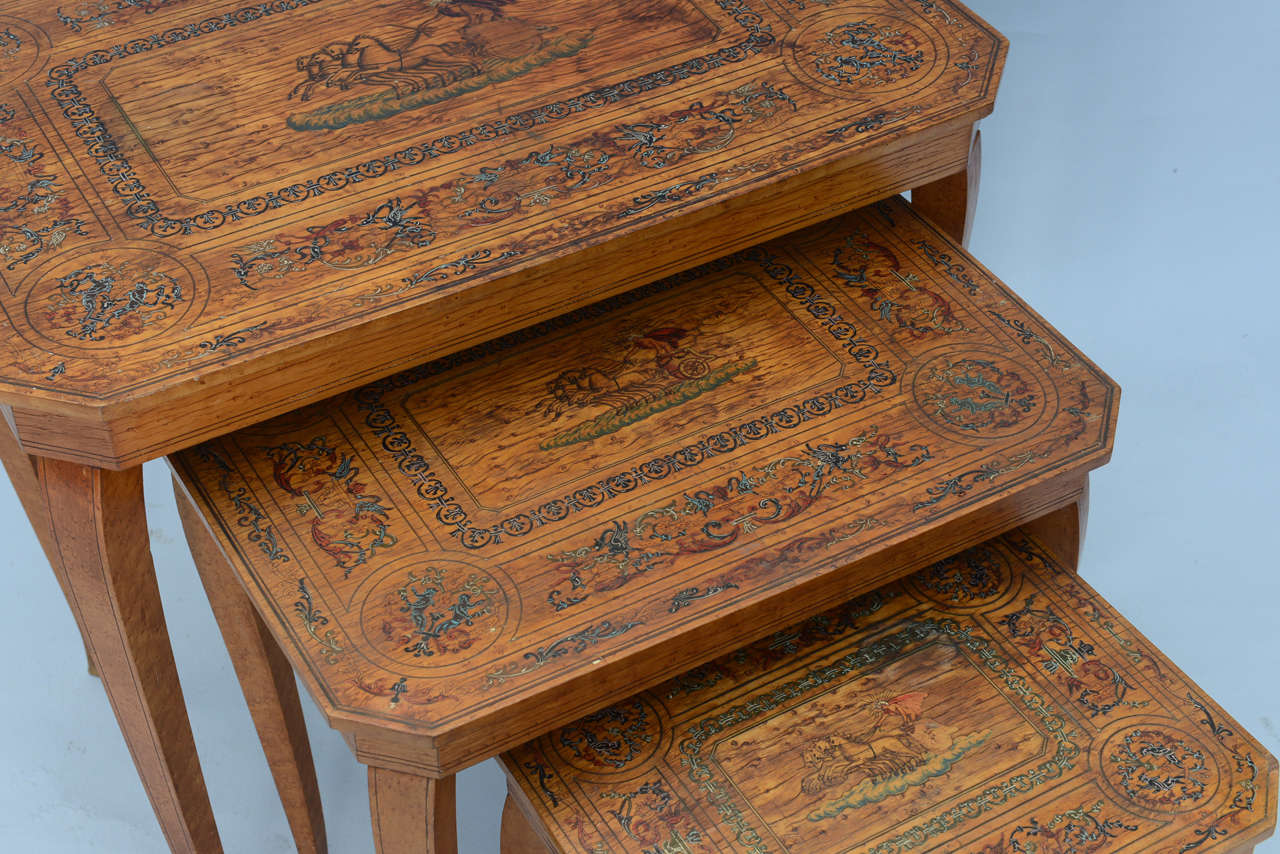 Set of Three Neoclassical Nesting Tables For Sale at 1stDibs