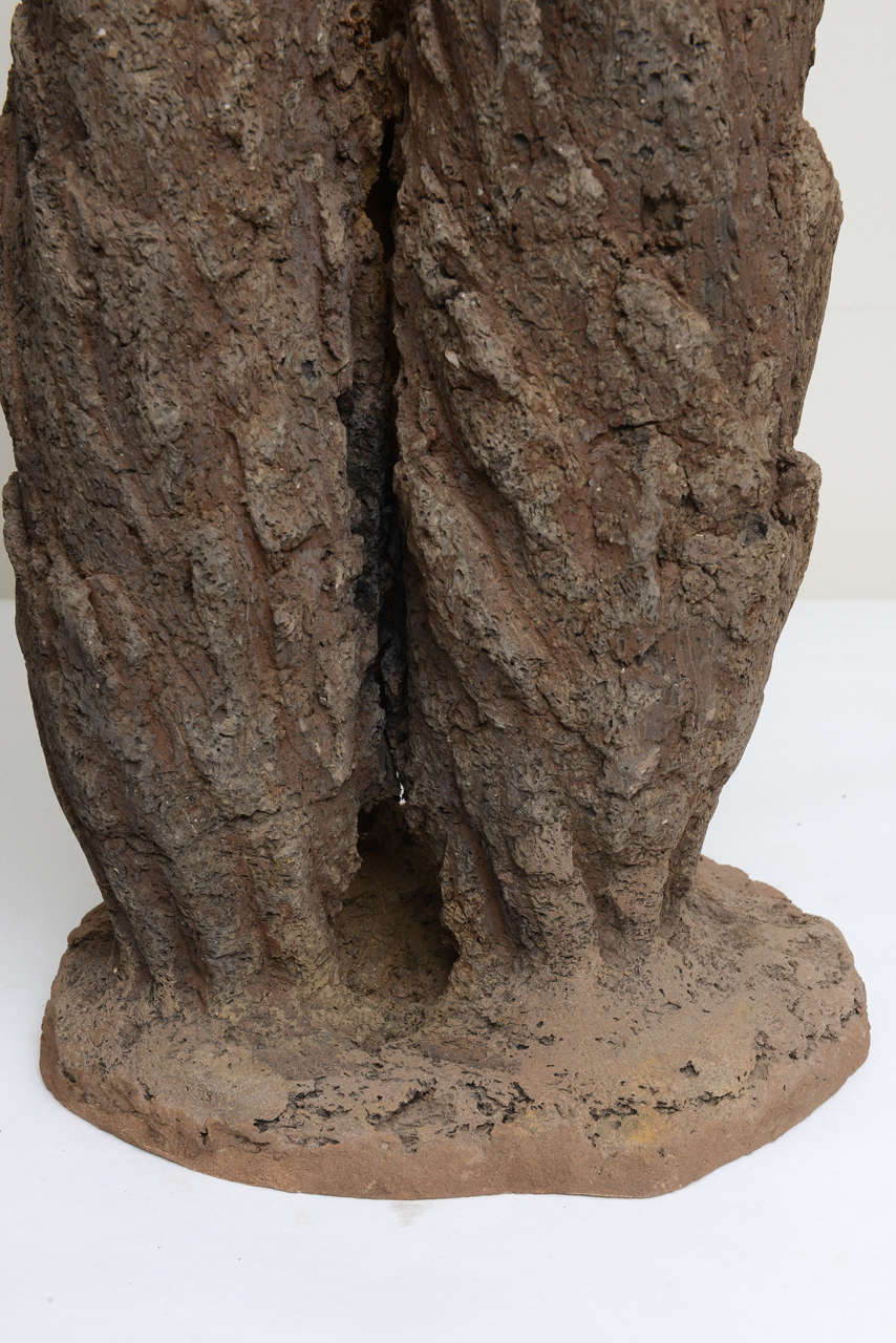 Pair of French Cypress Tree Terracotta Sculptures For Sale at 1stDibs