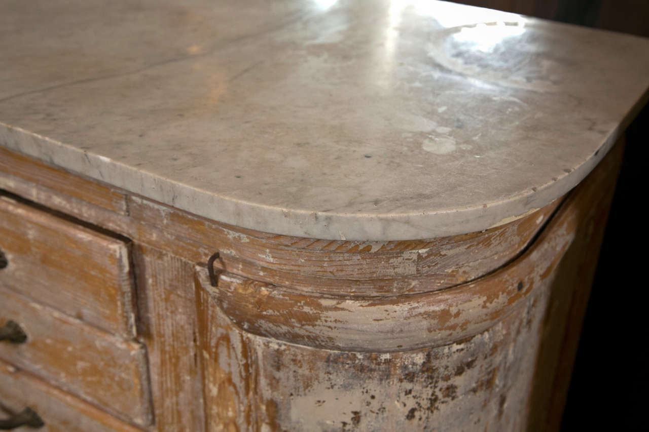 Marble-Top Rounded Corner Cabinet at 1stDibs