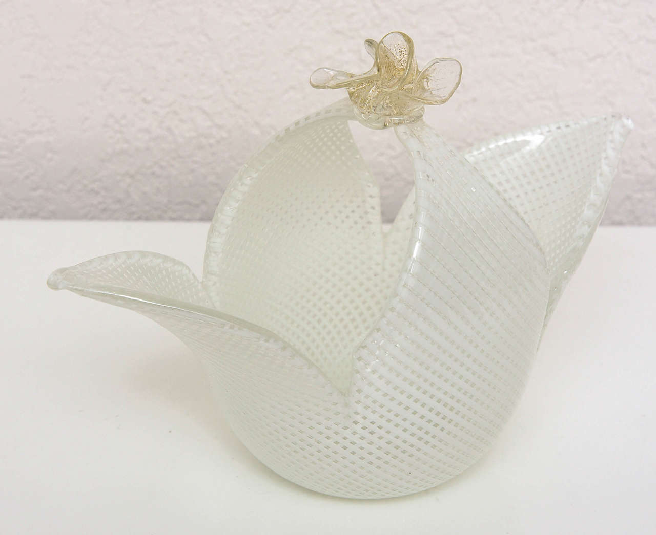 Mid-Century Reticello Murano Art-Glass Basket: Dino Martins For Sale at ...