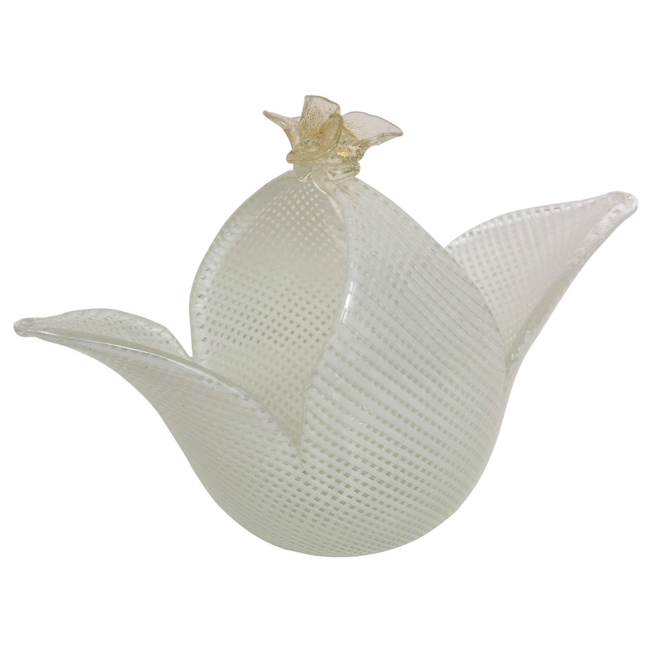 Mid-Century Reticello Murano Art-Glass Basket: Dino Martins For Sale at ...