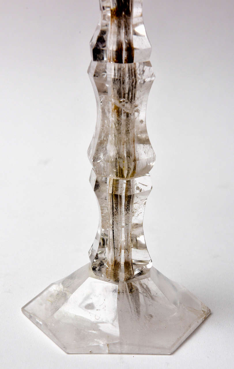 Pair of Rock Crystal Candlesticks For Sale at 1stDibs | rock crystal ...