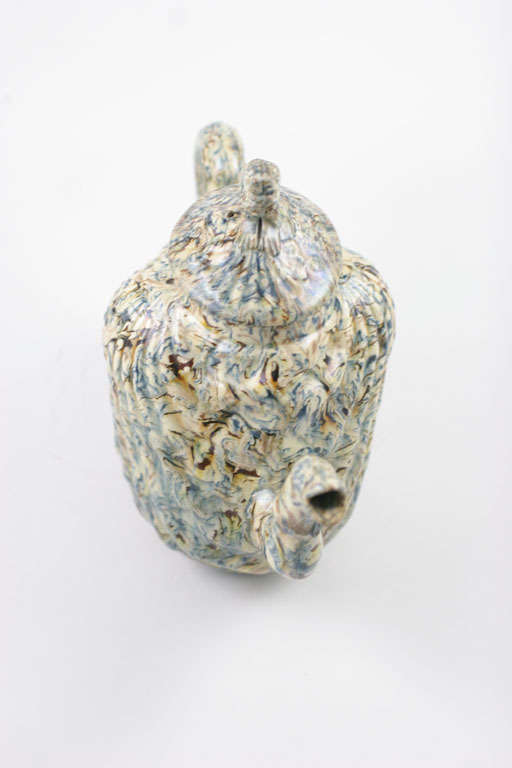 English Solid Agate Pottery Pectin Shell Teapot at 1stDibs