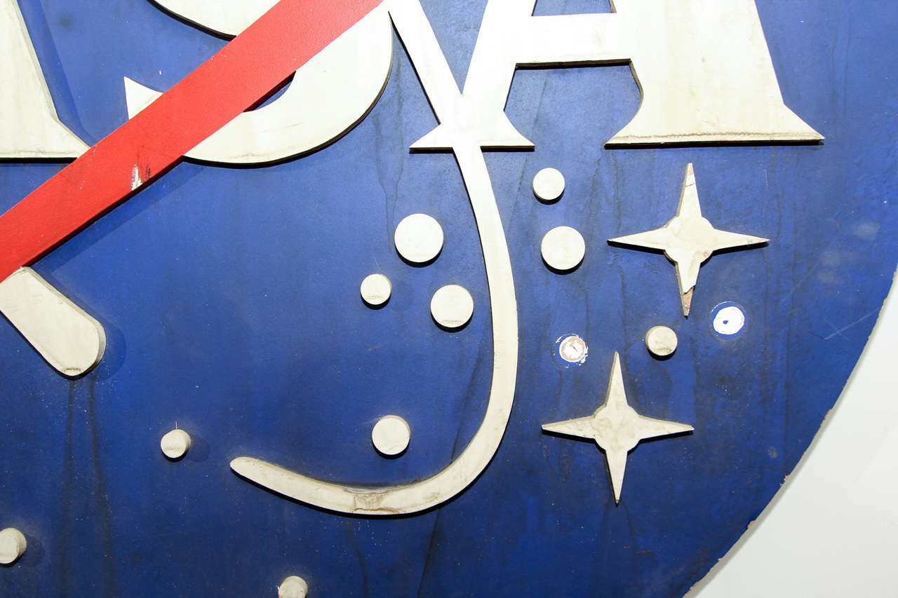 Vintage Handmade NASA Sign For Sale at 1stDibs