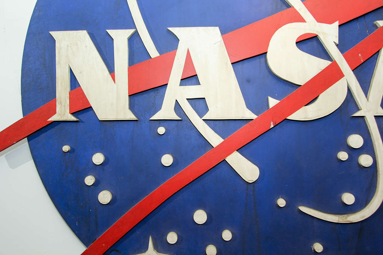 Vintage Handmade NASA Sign For Sale at 1stDibs