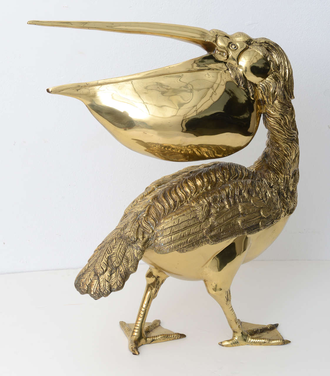 Large Scale, Life Size Pelican Sculpture in Polished Brass For Sale at ...