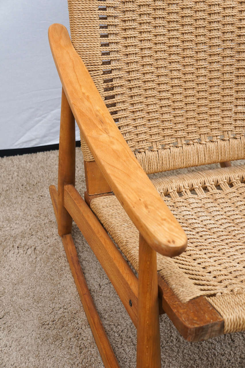 Yugoslavian Rope Rocking Chair, circa 1980 at 1stDibs