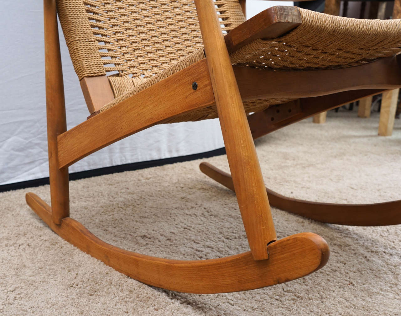 Yugoslavian Rope Rocking Chair, circa 1980 at 1stDibs