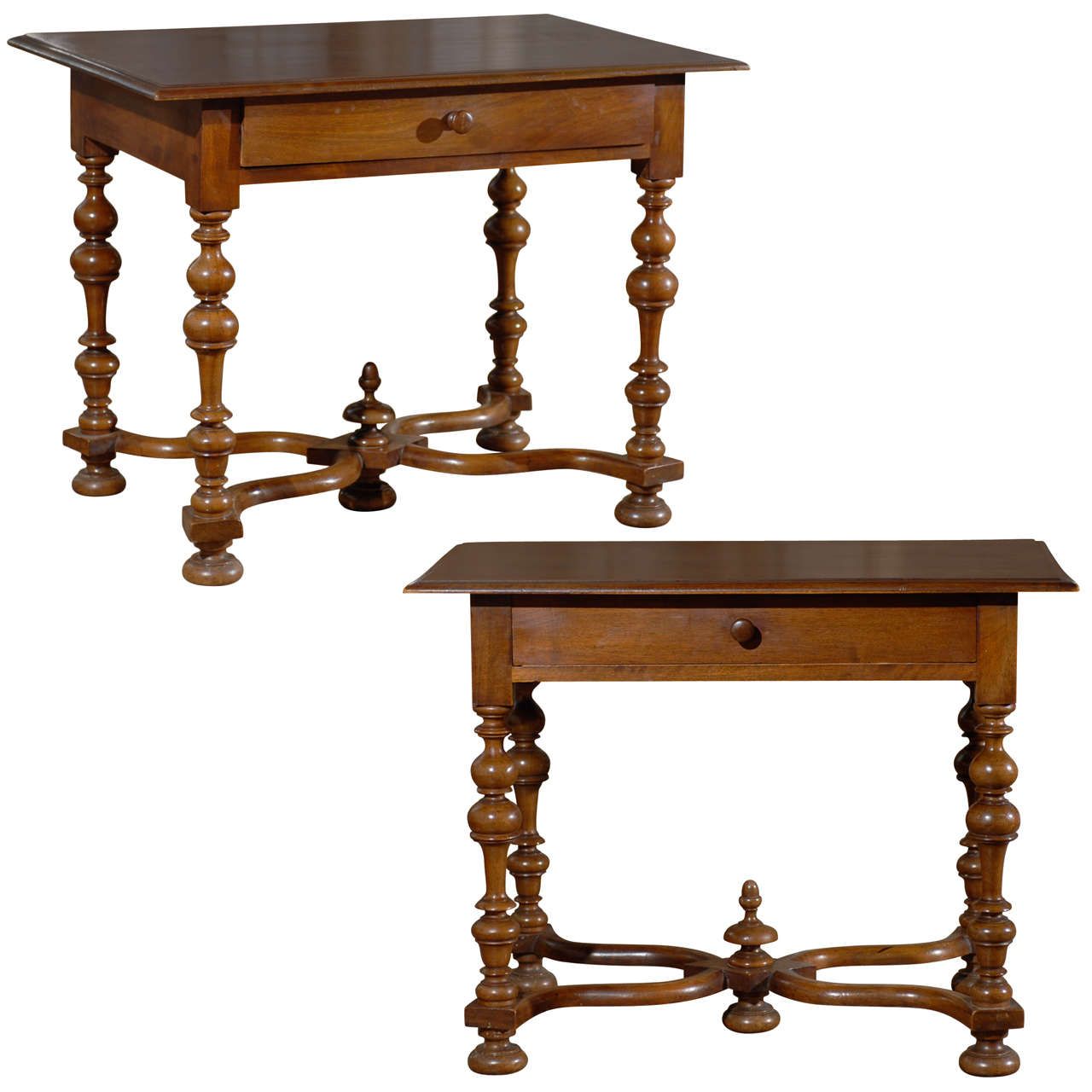 Pair of Louis XIII Style Walnut Tables at 1stDibs