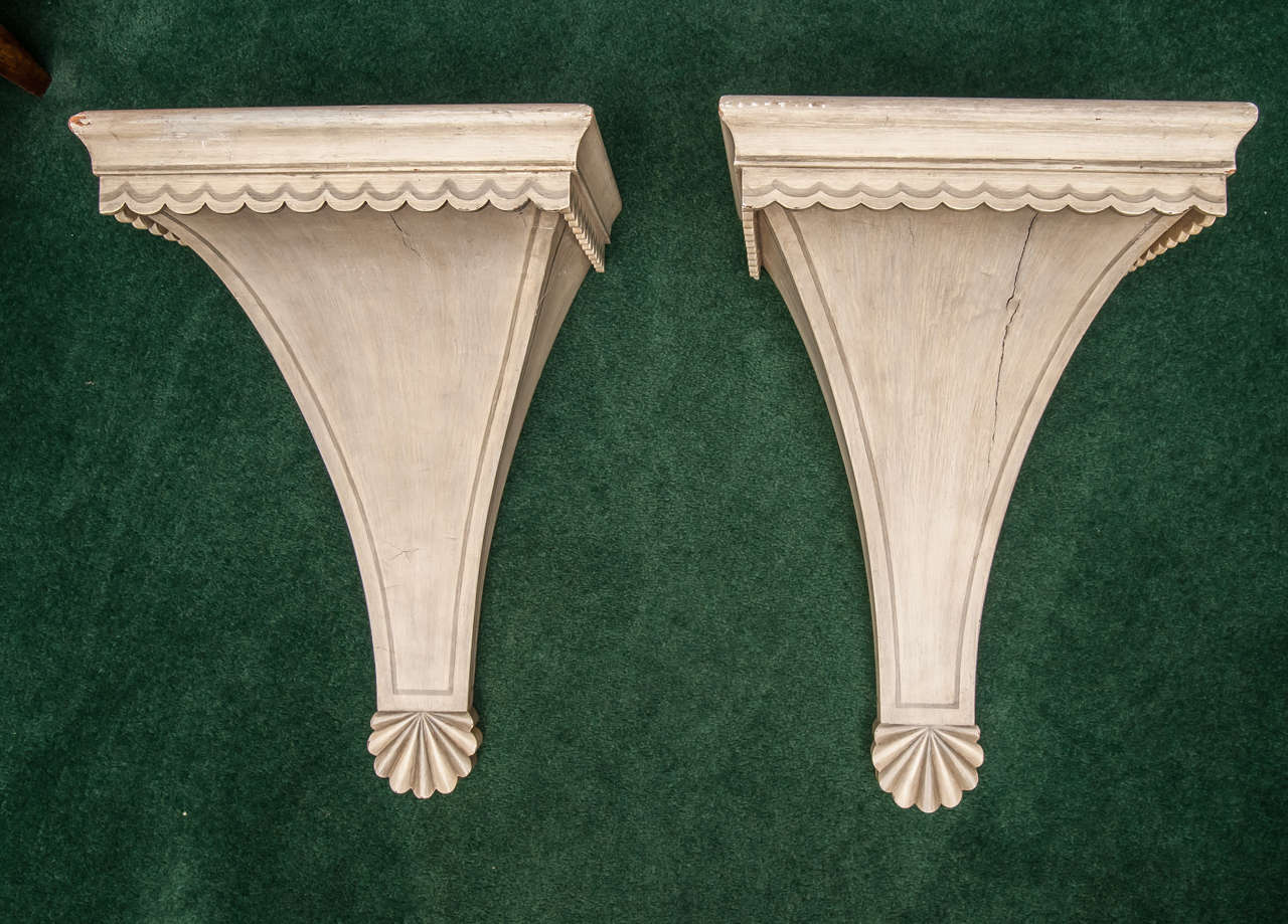 Pair of Painted Brackets at 1stDibs