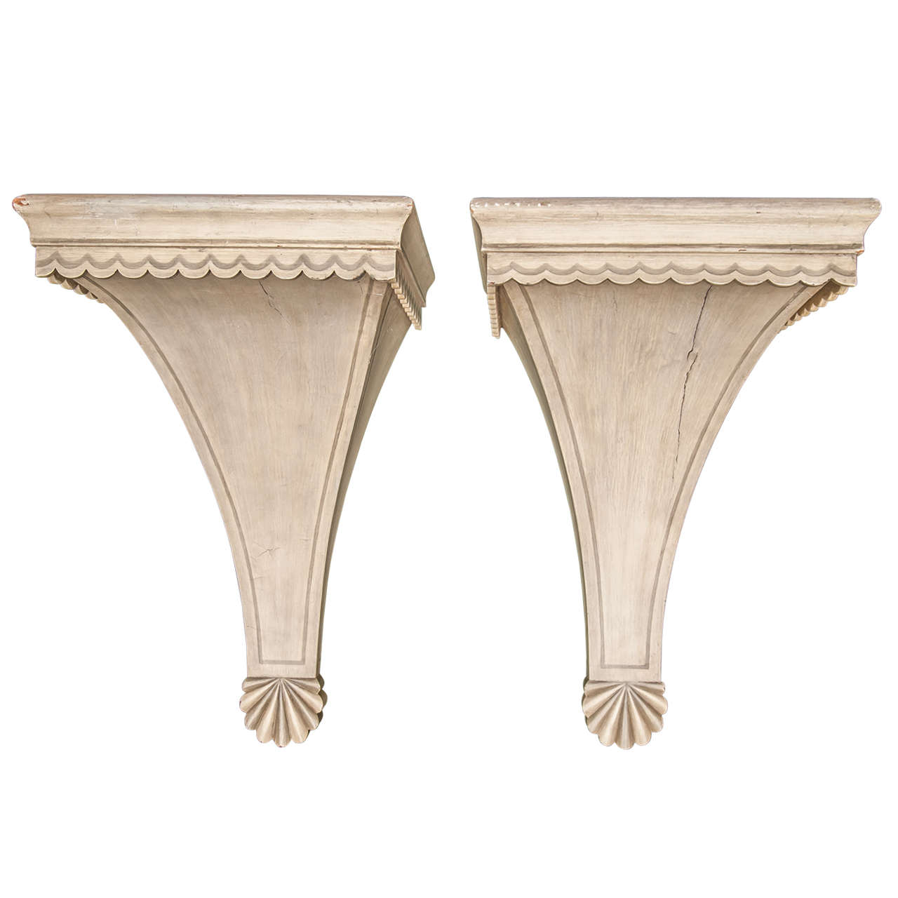 Pair of Painted Brackets at 1stDibs