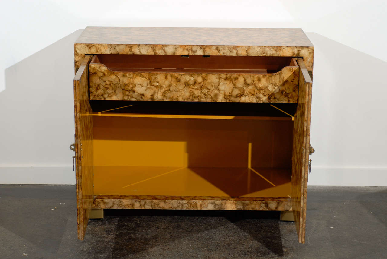 Gorgeous Pair of Vintage Henredon Faux Tortoise Shell Cabinets at 1stDibs