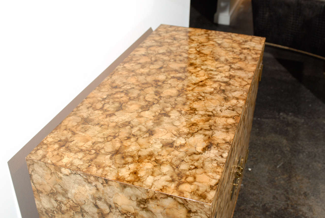 Gorgeous Pair of Vintage Henredon Faux Tortoise Shell Cabinets at 1stDibs