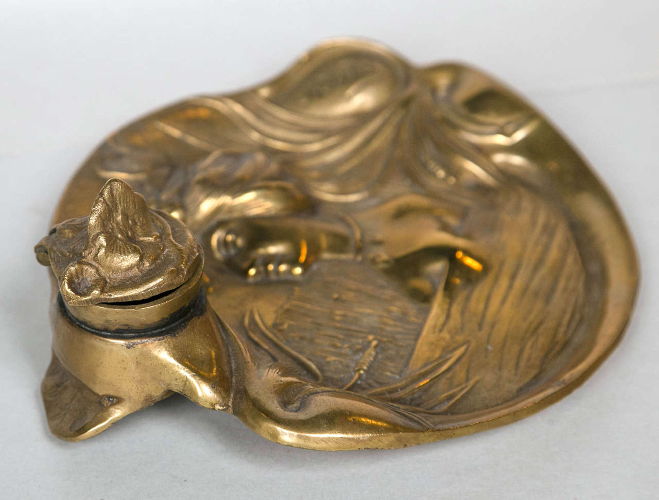 Art Nouveau Signed Inkwell For Sale at 1stDibs | art nouveau inkwell ...