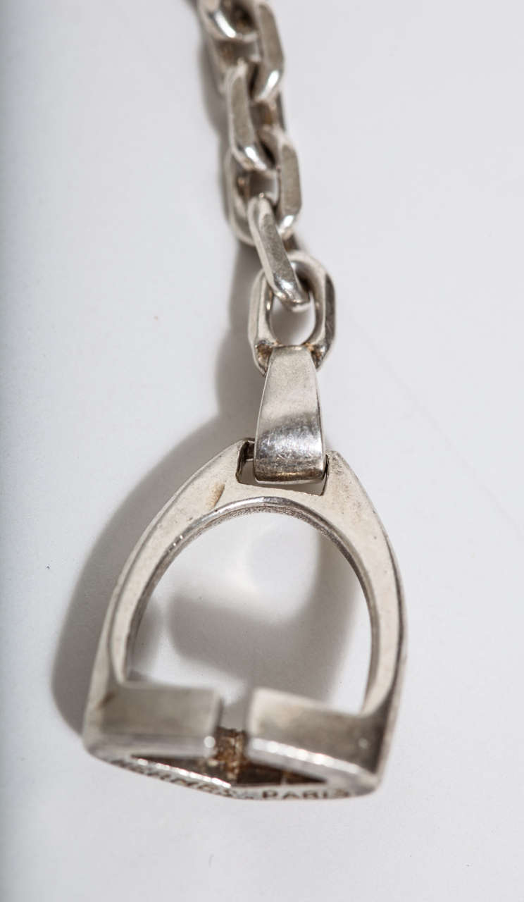 Hermes Sterling Silver Equestrian Keychain at 1stdibs