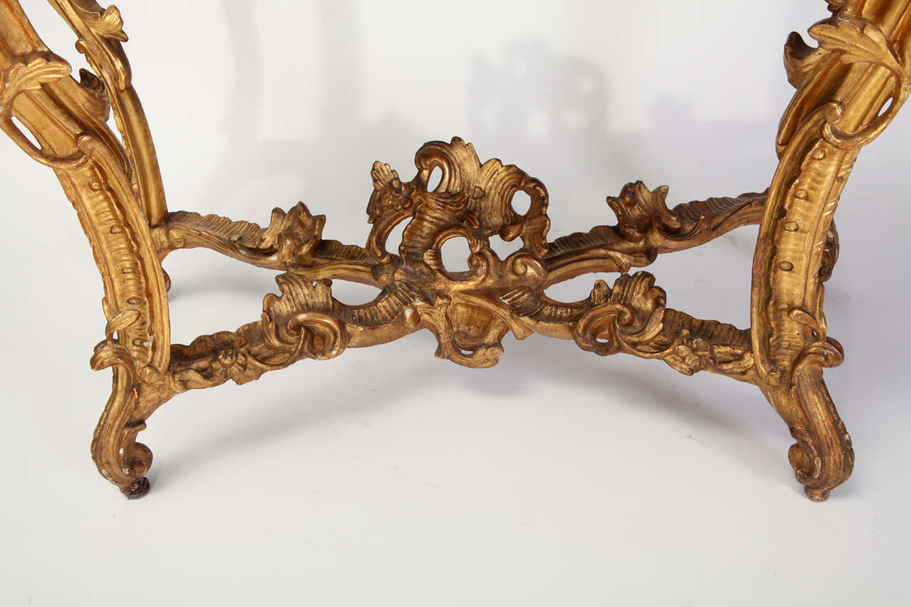 Fine Pair of Roman Mid-18th Century Giltwood Rococo Consoles at 1stDibs