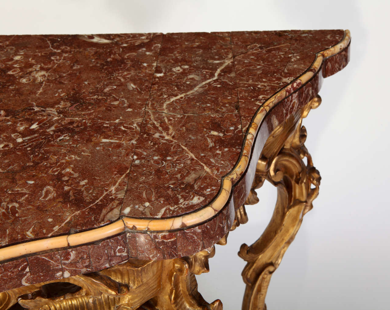 Fine Pair of Roman Mid-18th Century Giltwood Rococo Consoles at 1stDibs