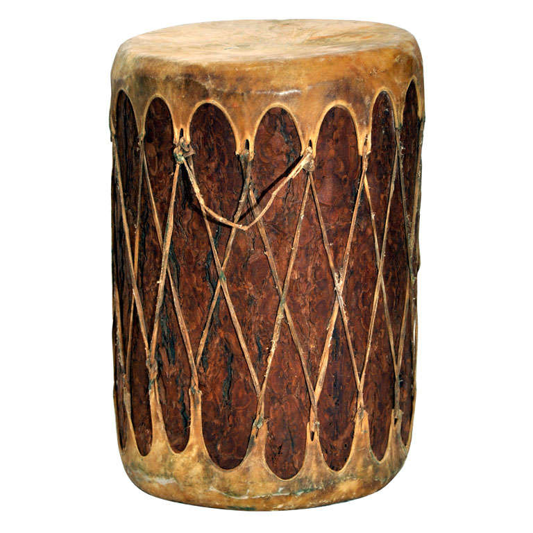 Early 20th Century Hand Made Indian Drum at 1stDibs