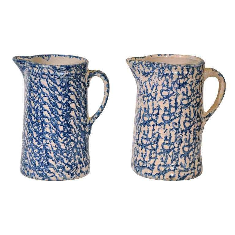 Antique Spongeware Pitcher - 5 For Sale on 1stDibs