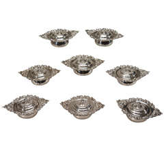 Set of Eight Art Nouveau Sterling Silver Covered Ramekins with Liners ...