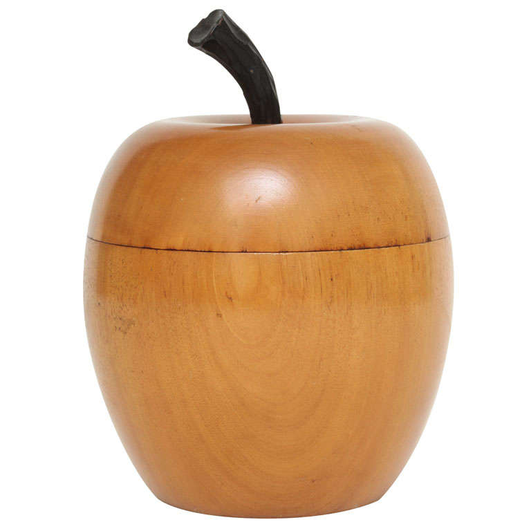 Wooden Apple Tea Caddy at 1stDibs