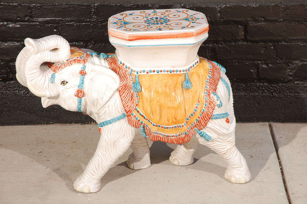 Ceramic Elephant Garden Table at 1stDibs