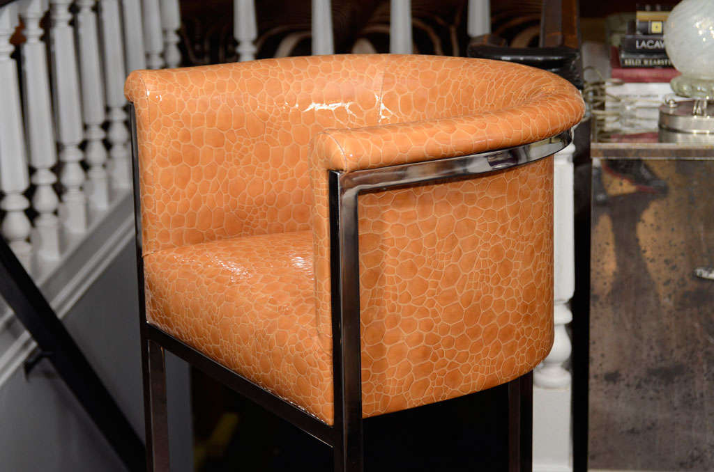 Set of Three Custom Bar Stools at 1stDibs