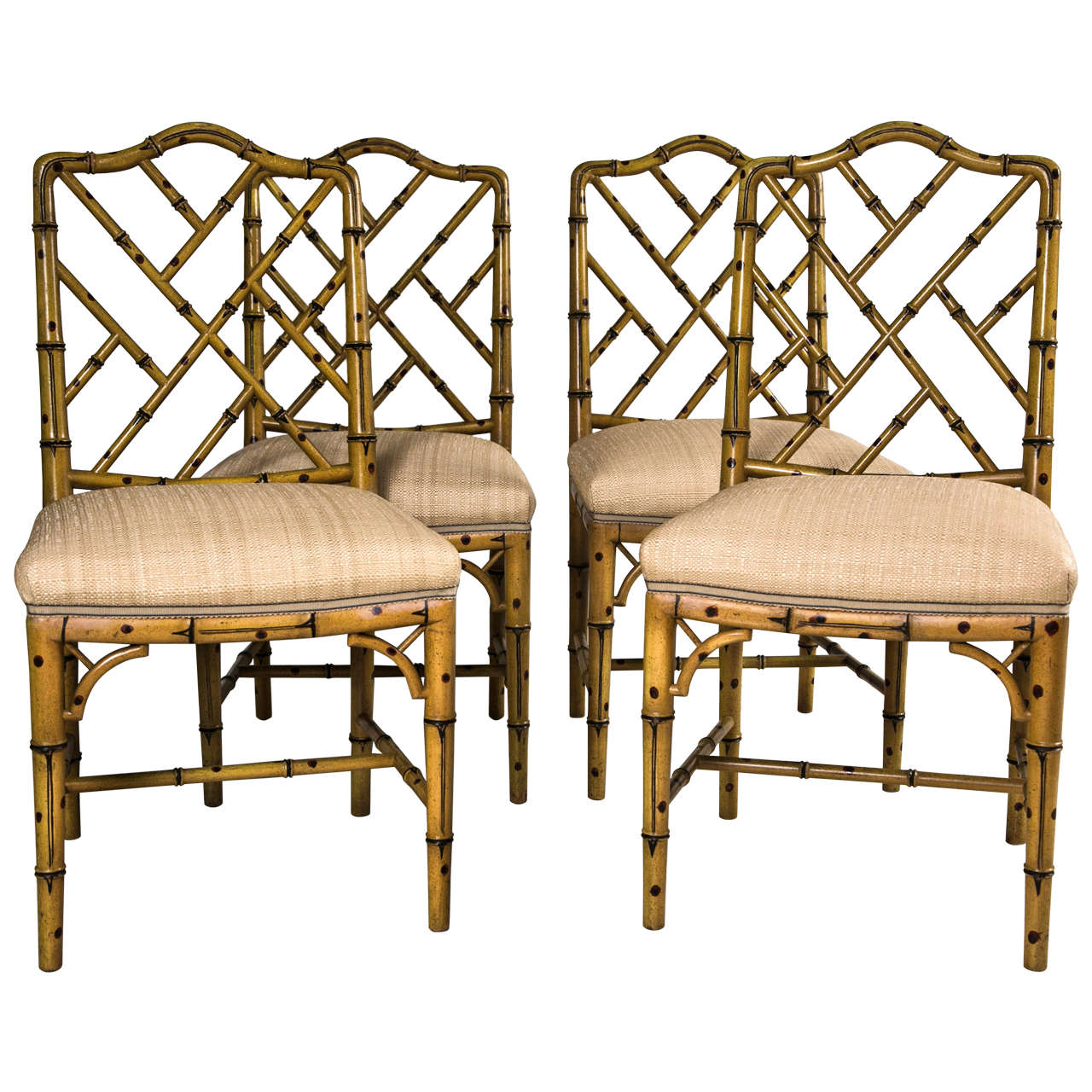 Set of 4 Vintage Bamboo Side Chairs at 1stDibs