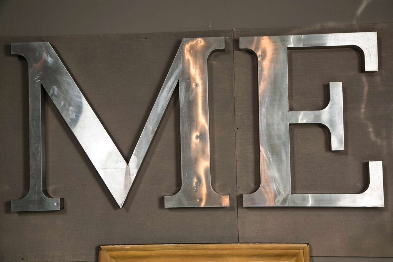 Large Decorative "ME" Stainless Steel Letters at 1stDibs