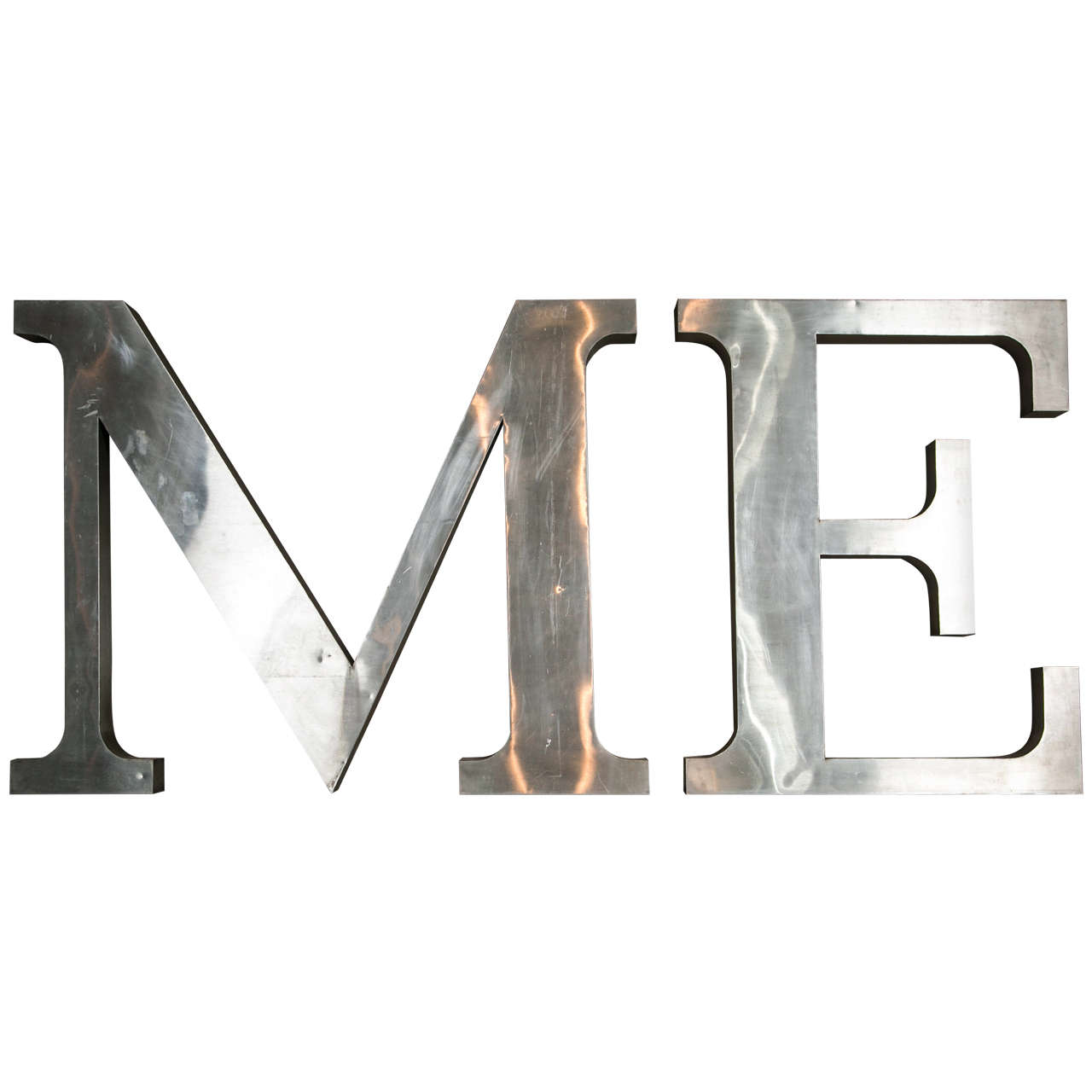 Large Decorative "ME" Stainless Steel Letters at 1stDibs