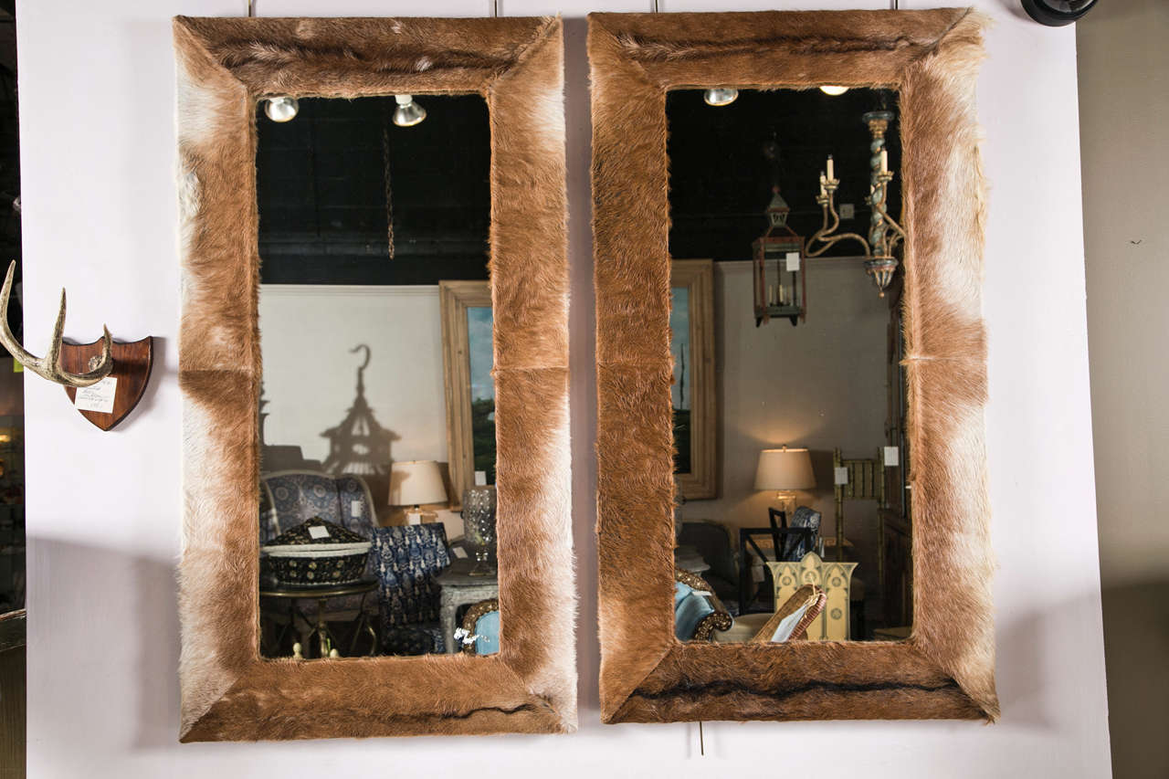 Cowhide Mirror at 1stDibs | cowhide mirrors, cowhide mirror frame ...