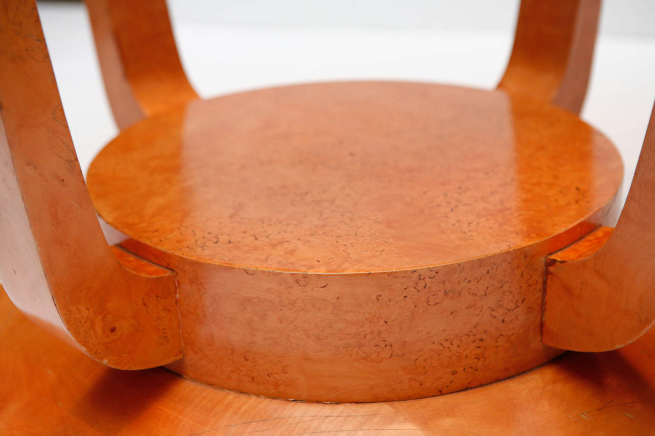Burled Deco Table with Glass Top For Sale at 1stDibs