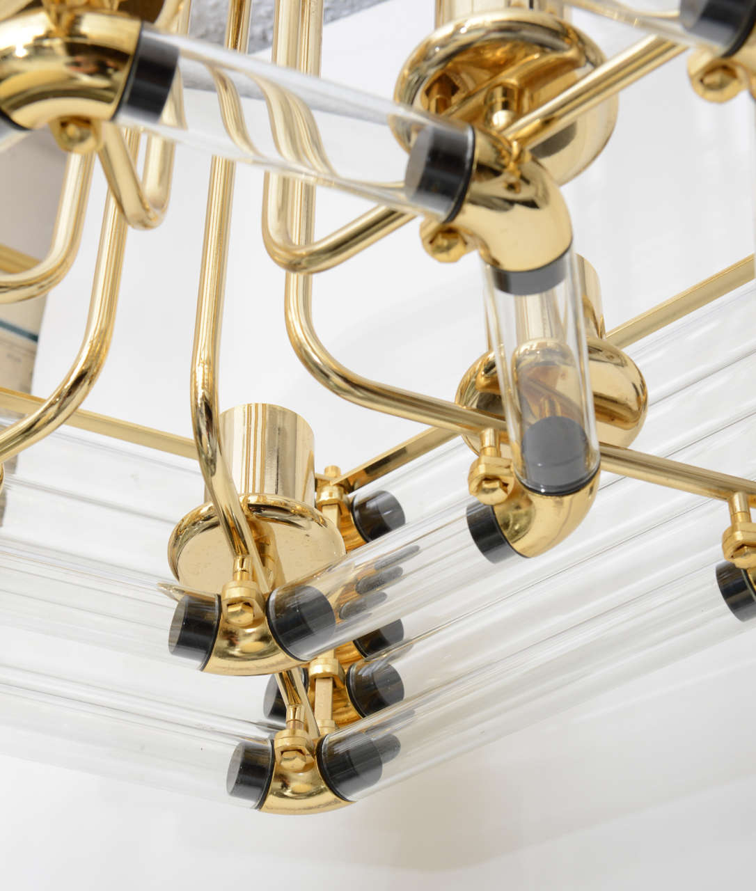 Stuning Scolari Era Octagonal Shape Brass and Glass Tube Chandelier at ...