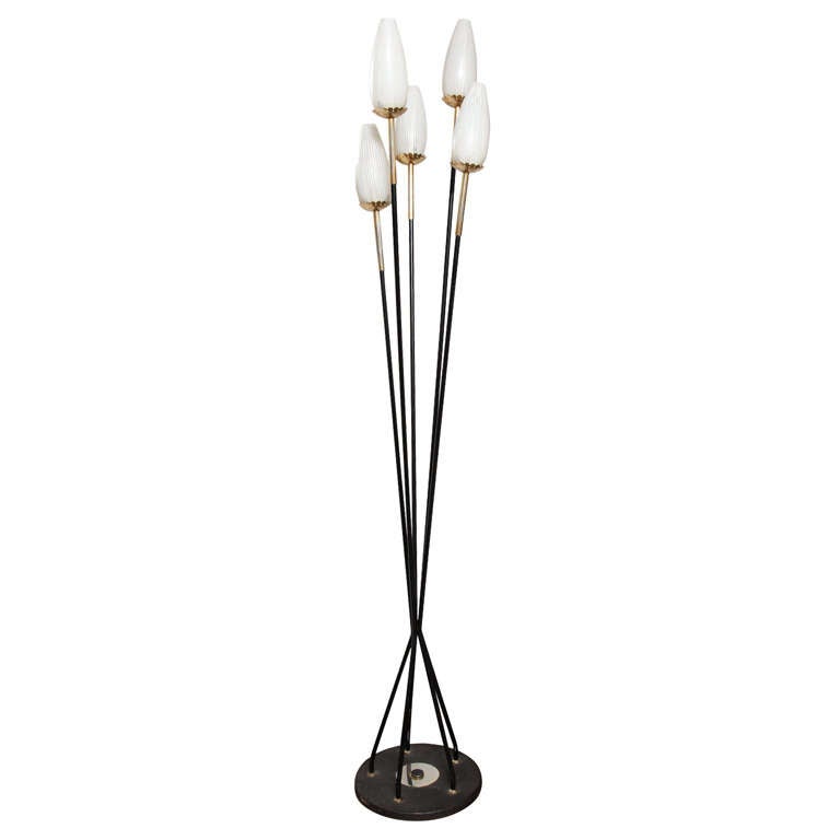 Vintage Stilenovo Five Light Tulip Stem Floor Lamp at 1stDibs | vintage ...