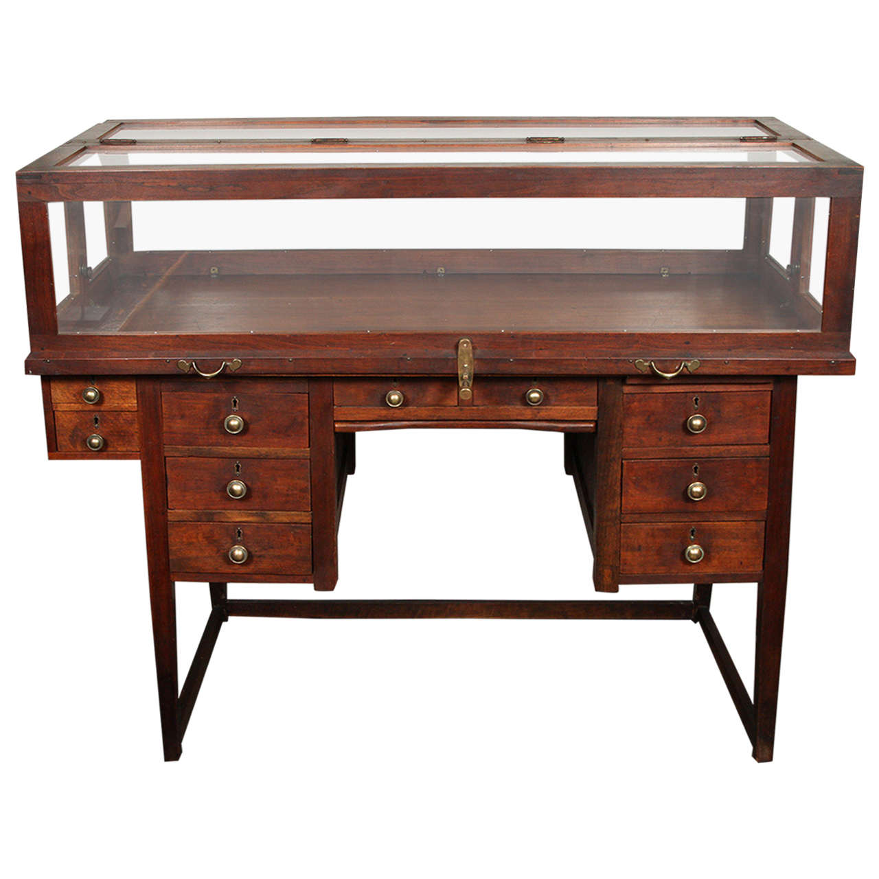 Unique 19th Century English Jeweler's Work Desk and Display Case For ...