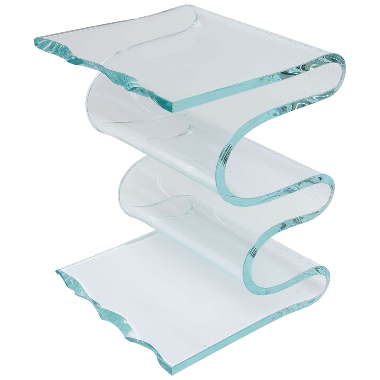 Abstract Glass Waterfall Table at 1stDibs