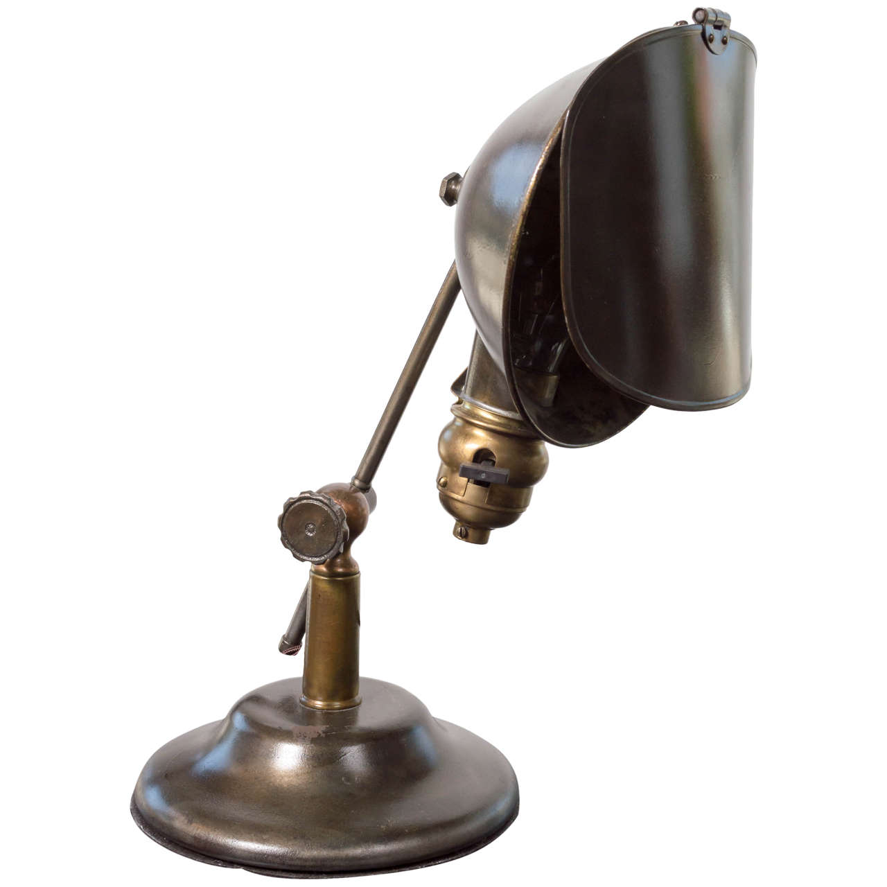 Charming Shielded Metal Table Lamp at 1stDibs