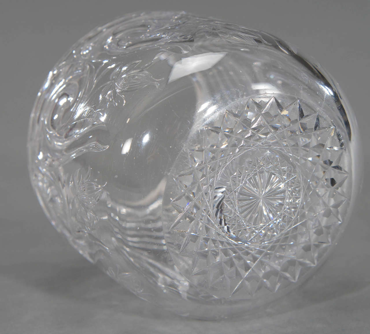 J. Hoare Art Nouveau Cut Crystal Humidor w/ Tiffany and Co. Sterling ...