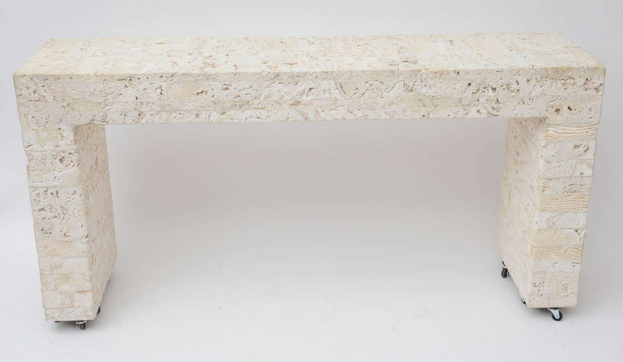 Coquina Stone Console at 1stDibs | stone consoles, cocina stone