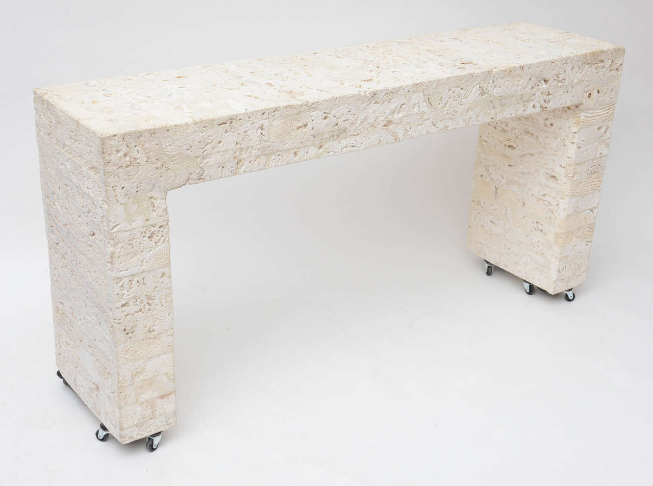 Coquina Stone Console at 1stDibs | stone consoles, cocina stone