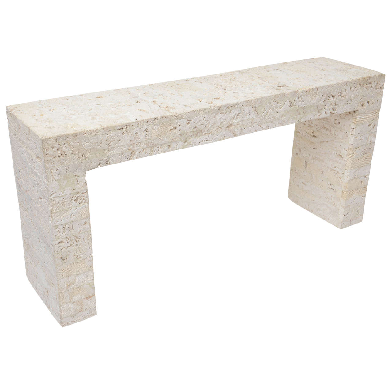 Coquina Stone Console at 1stDibs | stone consoles, cocina stone