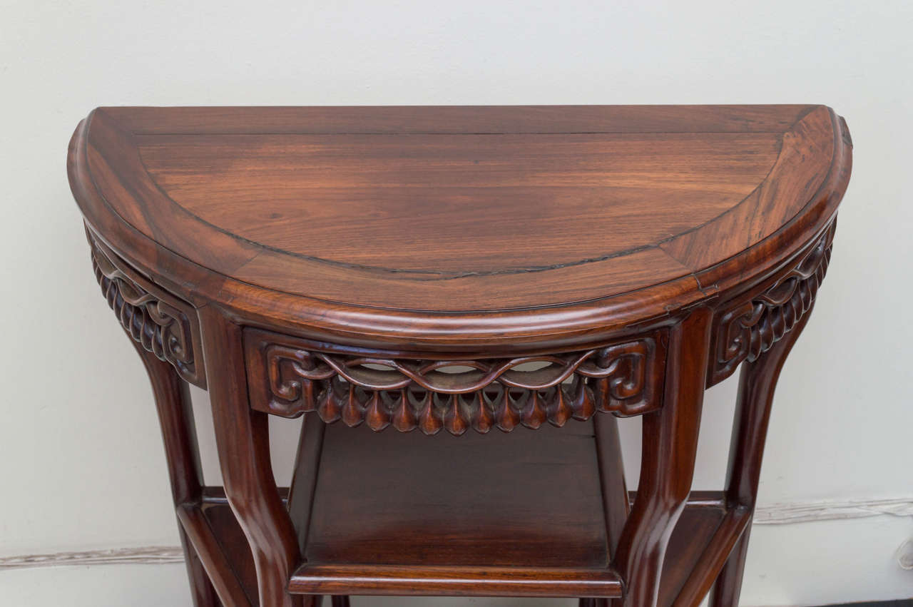 Late 19th Century Chinese Hong Mu Demilune Form Table at 1stDibs | mudemi