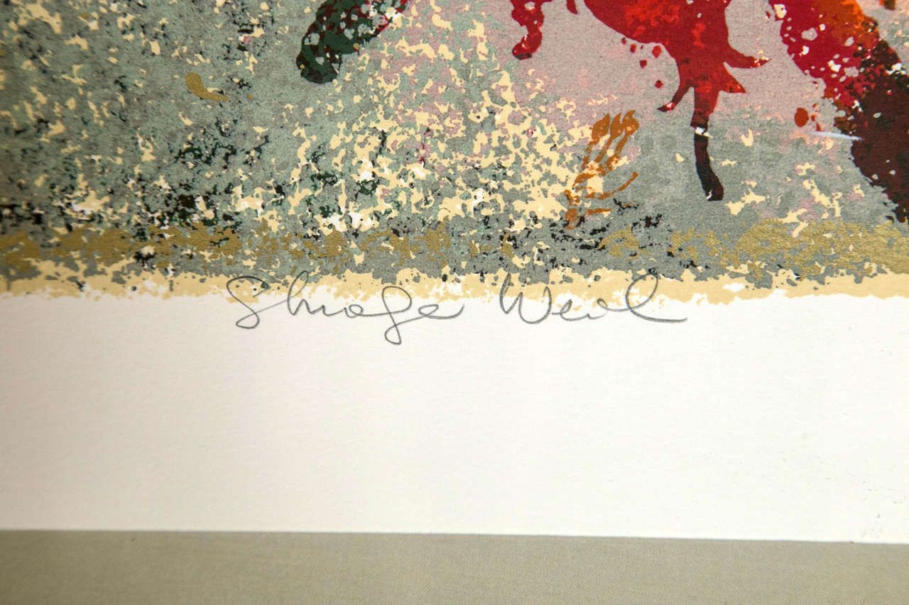 Pair of Framed Serigraphs Signed and Numbered Shraga Weil Hebrew at 1stDibs