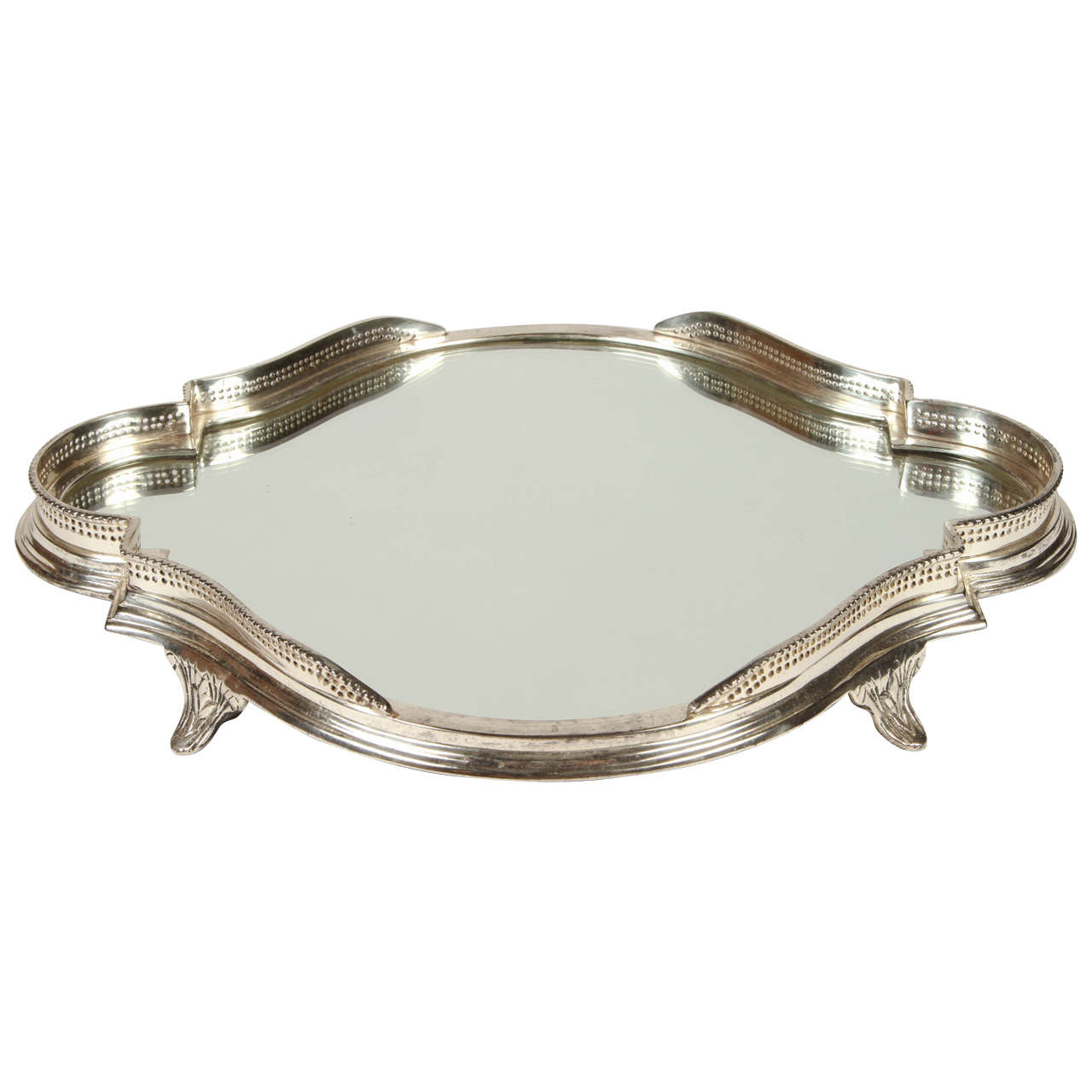 Victorian Style Silvered-Metal Table Plateau at 1stDibs