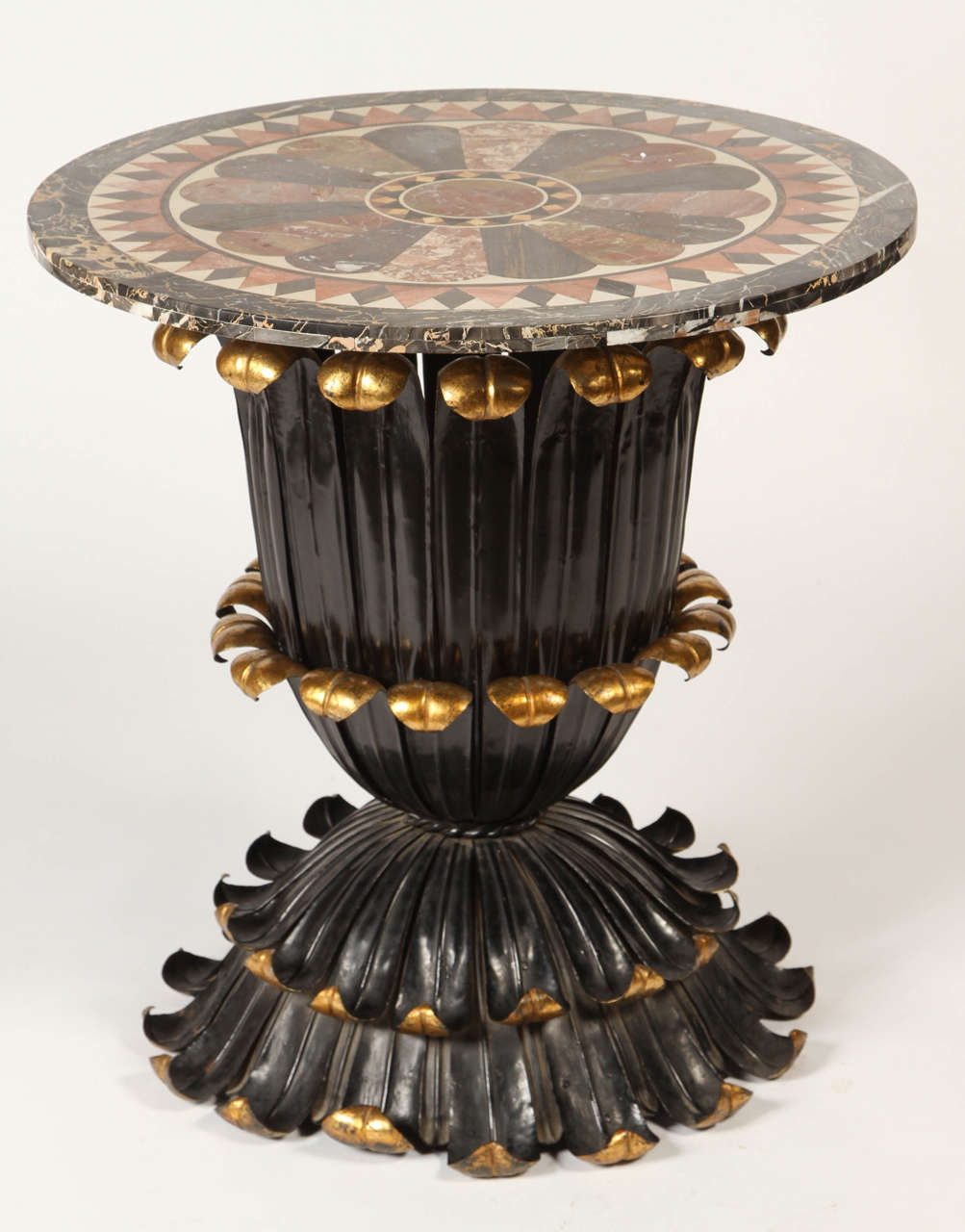 Marble Specimen-Top Table with Gilt and Painted Metal Base For Sale at ...