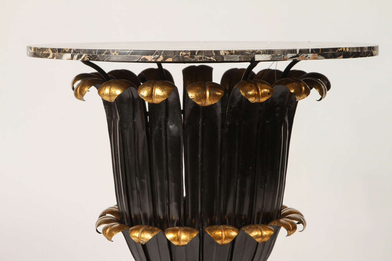 Marble Specimen-Top Table with Gilt and Painted Metal Base For Sale at ...