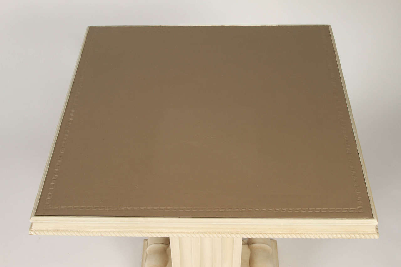 Pair of Cream-Painted Columnar Form Side Tables at 1stDibs