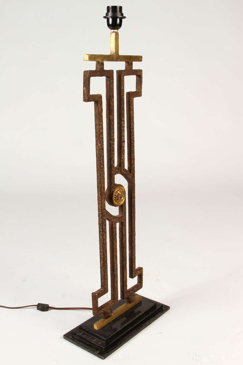 French Iron Railing Lamp For Sale at 1stDibs
