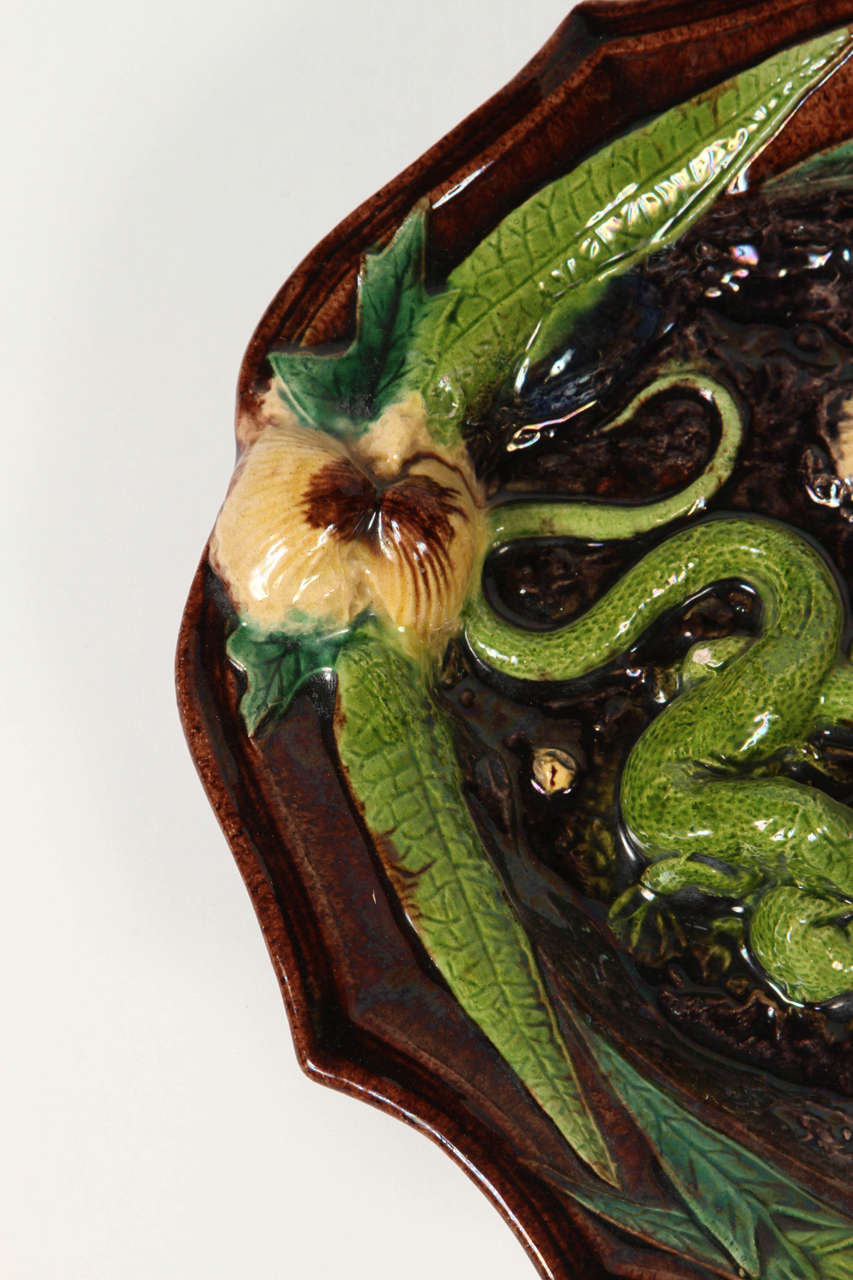 Pair of French Palissy Ware Plates at 1stDibs