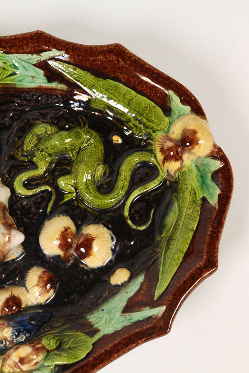 Pair of French Palissy Ware Plates at 1stDibs
